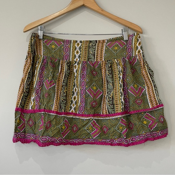 Fire Los Angeles | Skirts | Fire Los Angeles Boho Abstract Embroidered ...